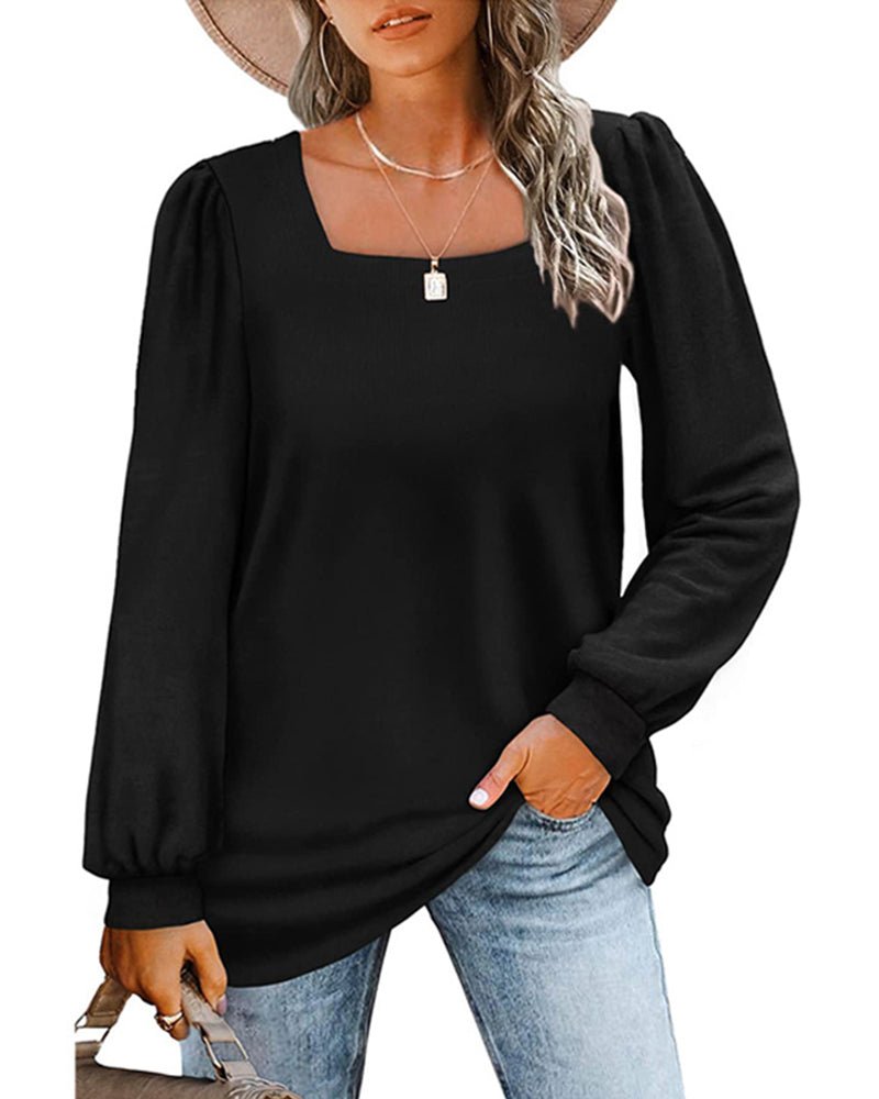 Caroline | Chic Square-Neck Blouse – Charleston Boutique